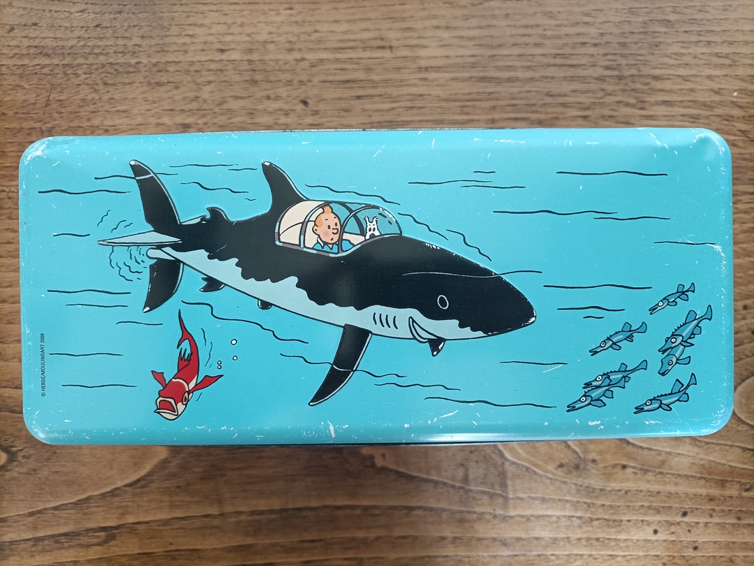 French Metal Biscuit Box Tintin Decor Limited Edition Made in France ...