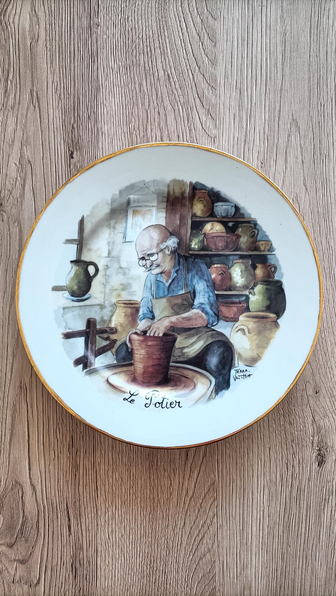 Porcelain Flat Plate le Potier Limoges, France French Trades and ...