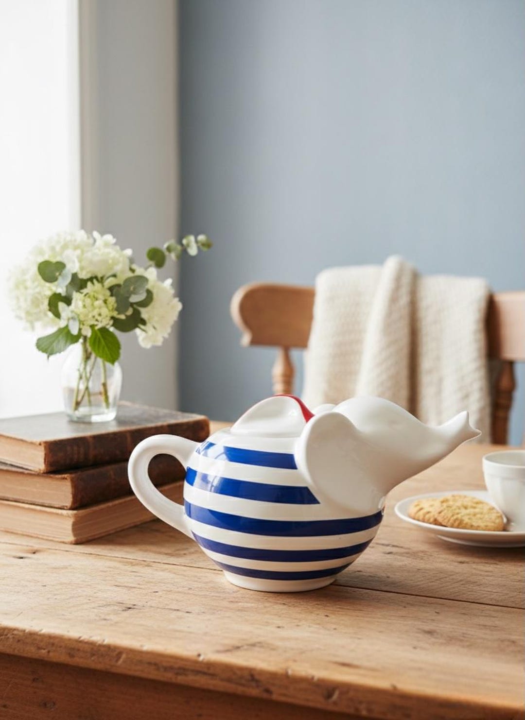 BLUE & WHITE Striped Elephant Teapot - Famous Brand "elephant Since ...