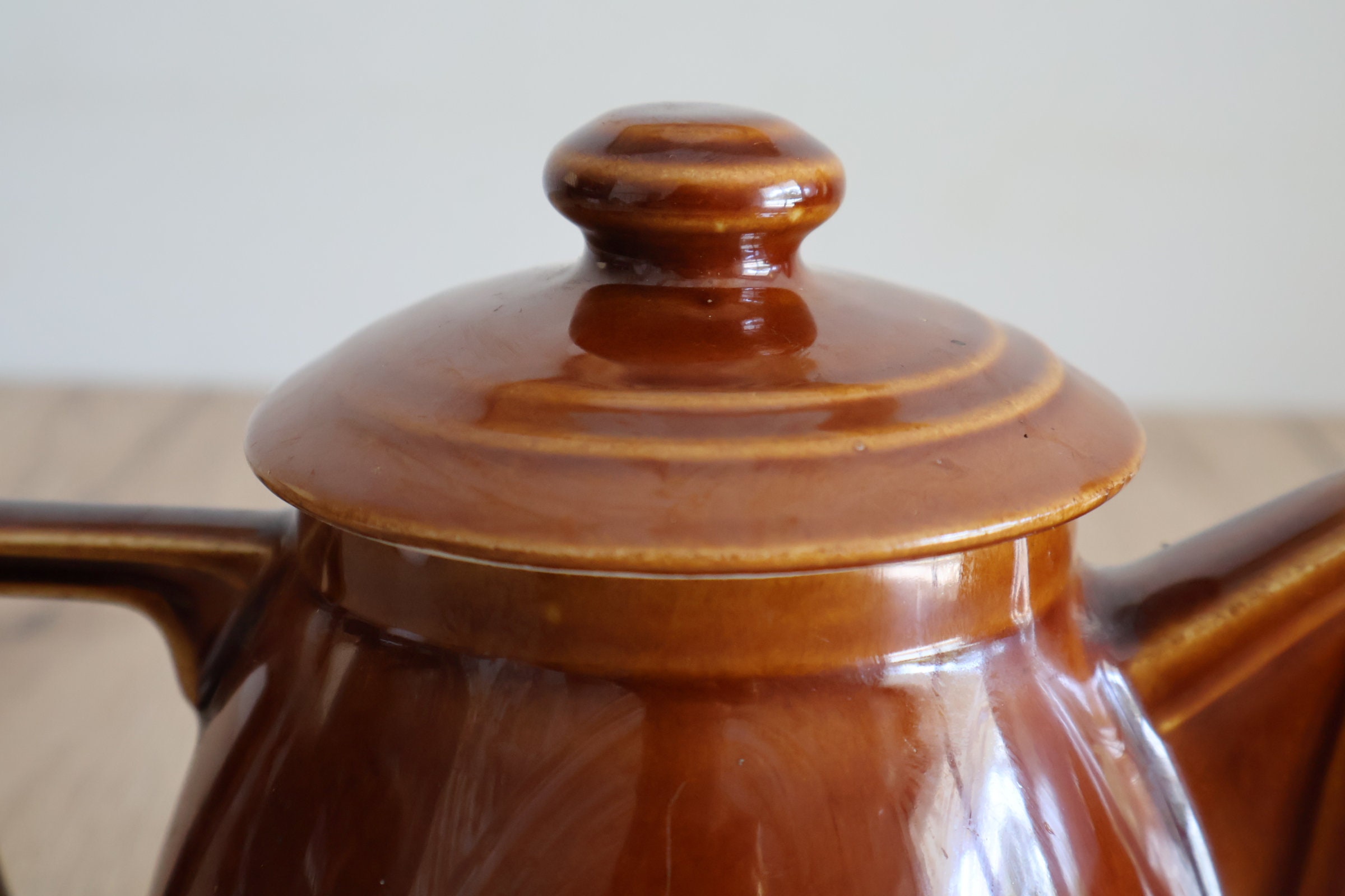 French Old Vintage Brown Teapot 60s-70s French Pottery Stoneware Teapot ...