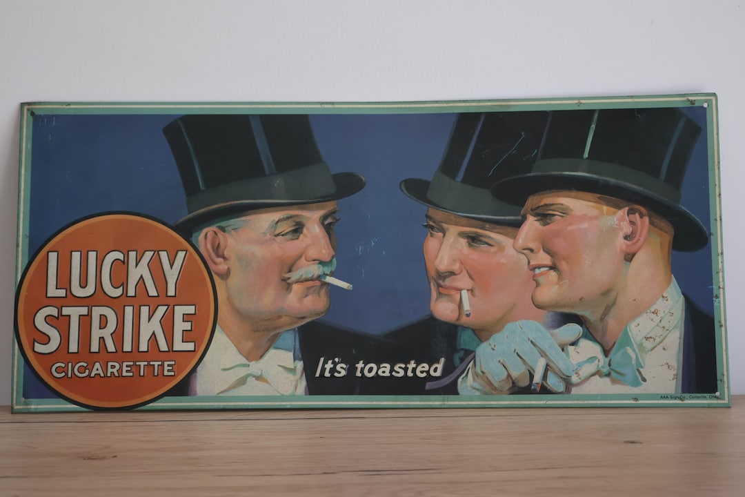 Enameled Plaque Sign for Lucky Strike Advertising Cigarettes - Etsy