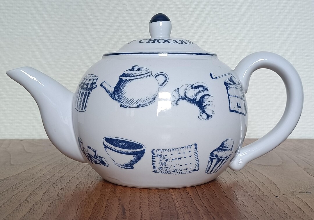Ceramic Teapot Bread, Butter and Chocolate Decor Vintage French Teapot ...