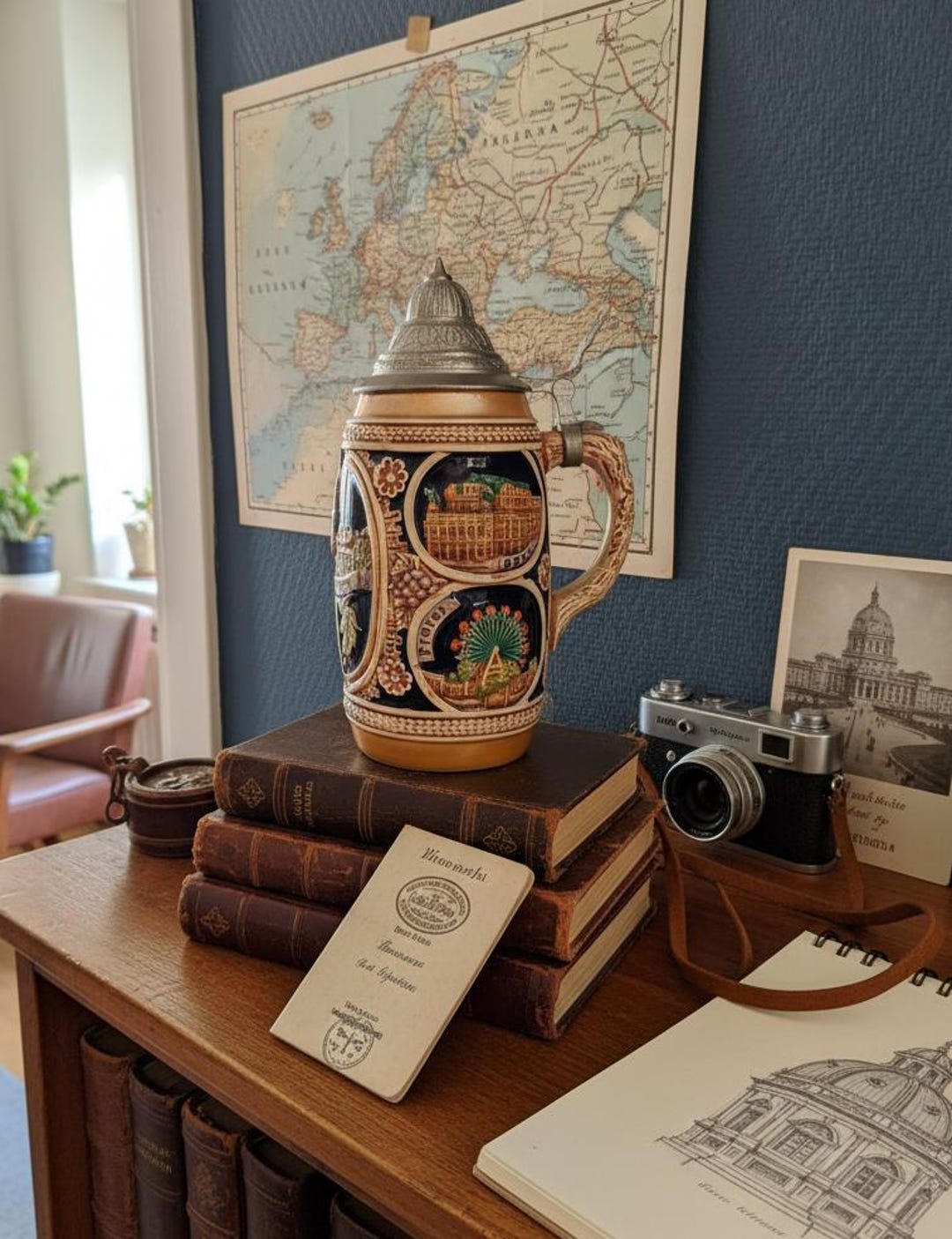 Vintage Vienna Beer Stein | German / Austrian Stoneware Tankard ...