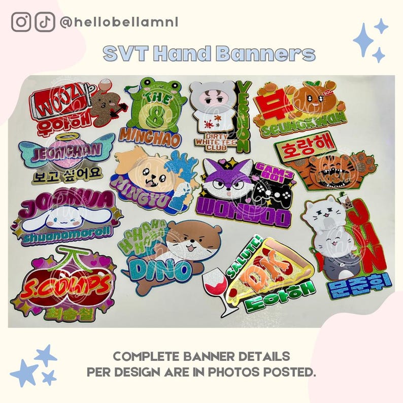 SEVENTEEN Kpop Hand Banner | Seventeen Name Banner | 3D Hand Banner ...
