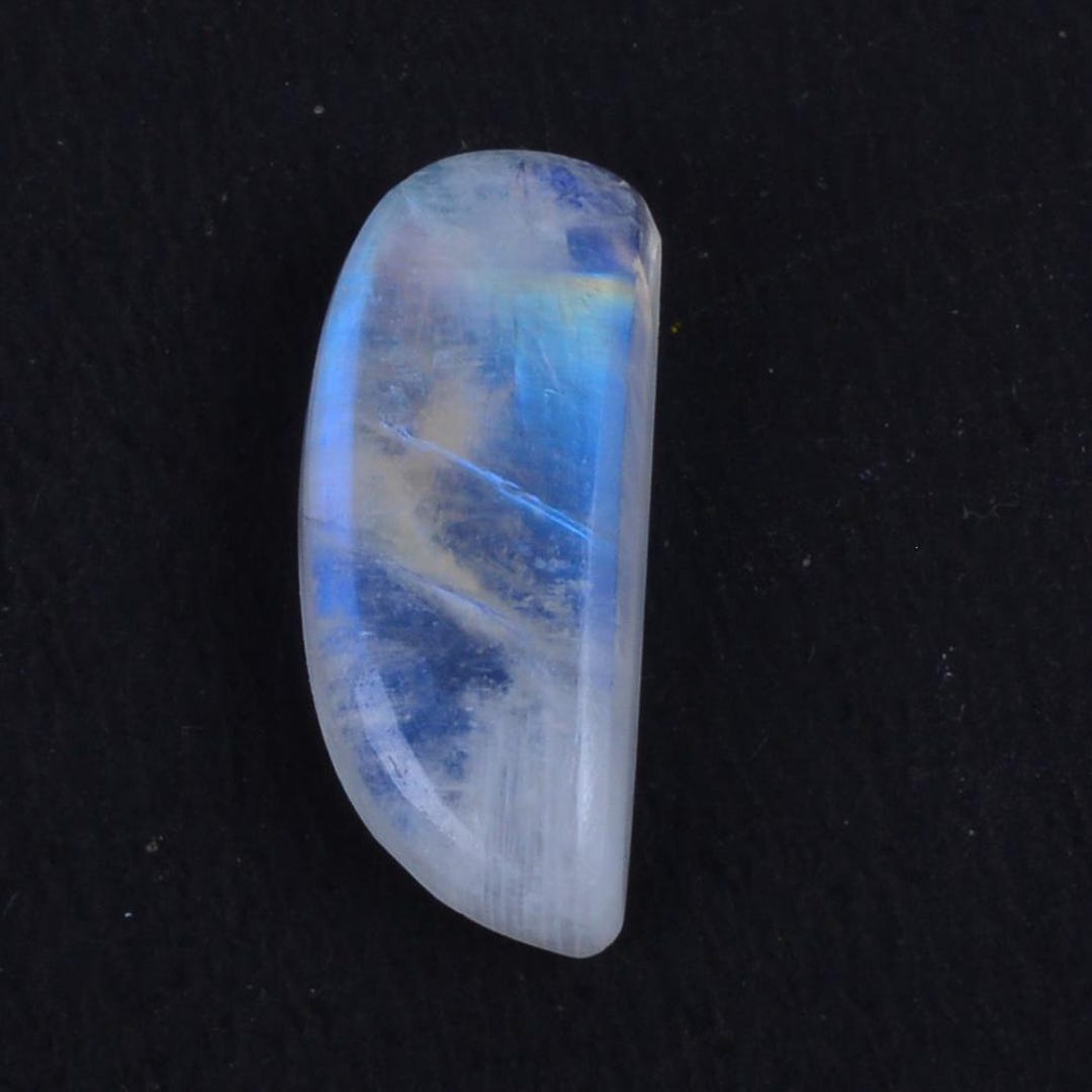 AA+ Quality White Natural Indian Blue Flash Fire Moonstone 11.20 Ct ...