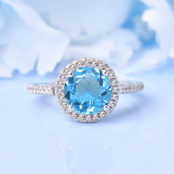 Blue Halo Ring - Etsy