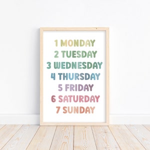 Nursery DAYS of the Week Poster, Minimalistic Ocean, Printable ...