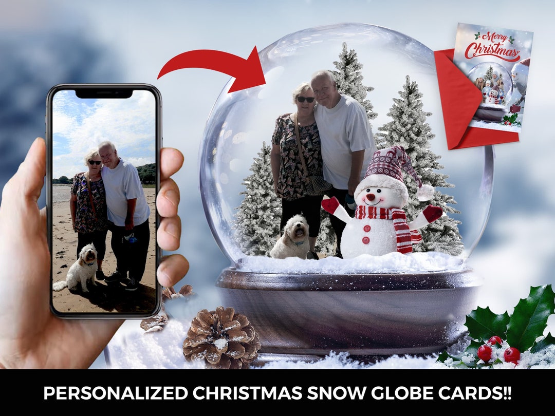 Snow Globe Christmas Cards, Personalized Snow Globe, Personalized ...