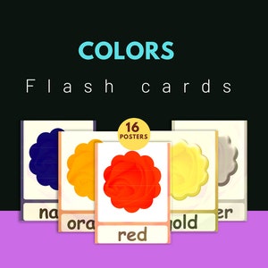 Colors Flashcards, Colours Posters, Colors Flash Cards, Montessori ...
