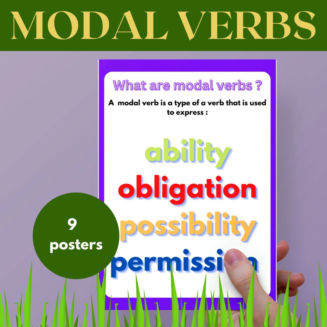 9 Posters English Grammar Rules Modal Verbsposter for Kids - Etsy