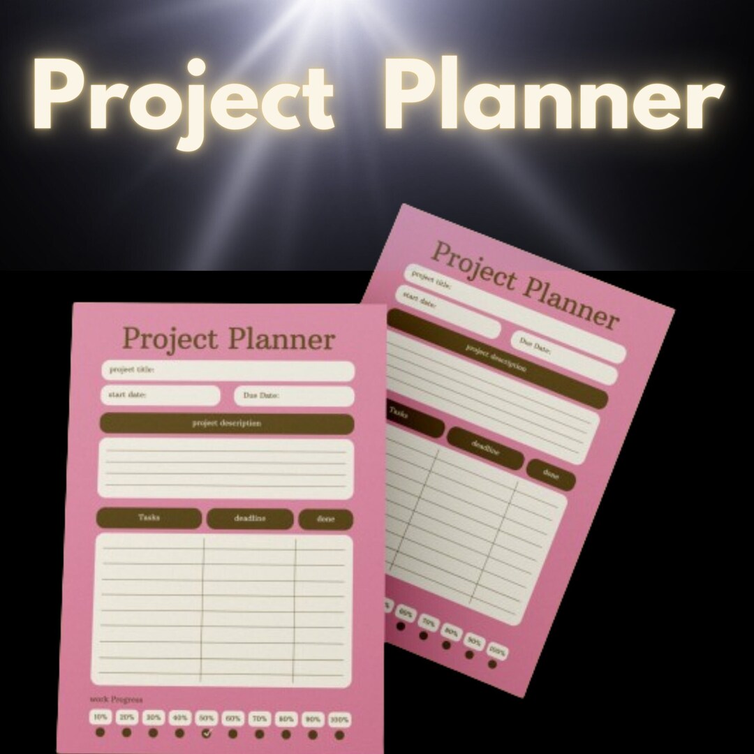 Digital Project Planner, Printable Project Planner, Printable Task ...