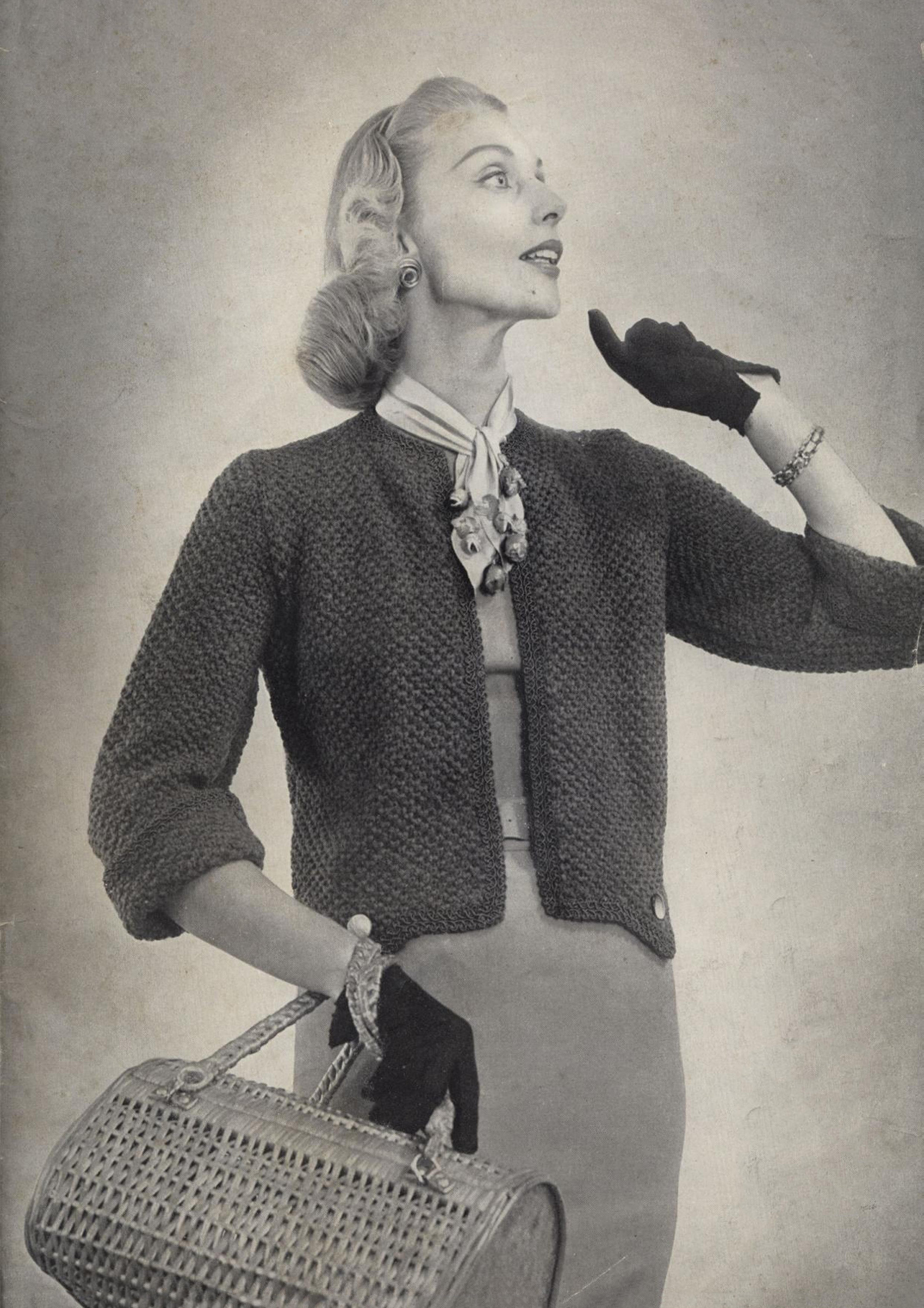 Vintage 50s Cardigan Knitting Pattern | Knitting Cardigan Pattern ...