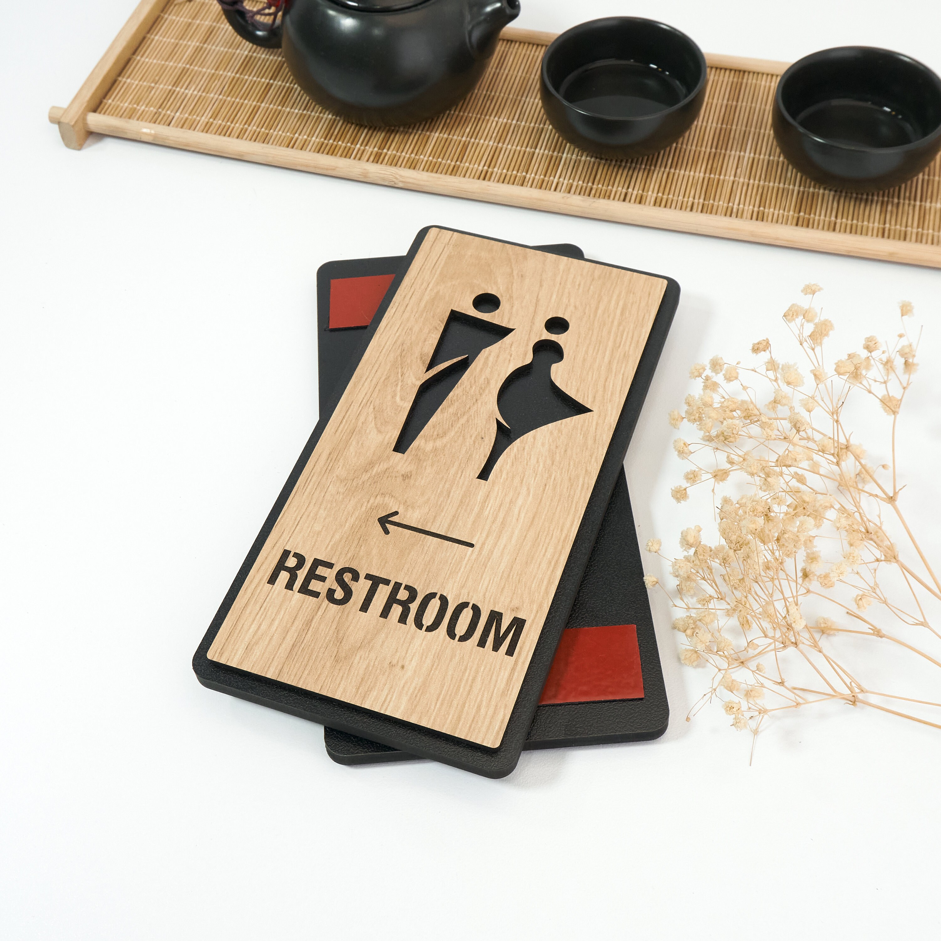 Restroom Door Sign, Unisex Toilet Door Sign, WC Sign, Restroom Decor ...