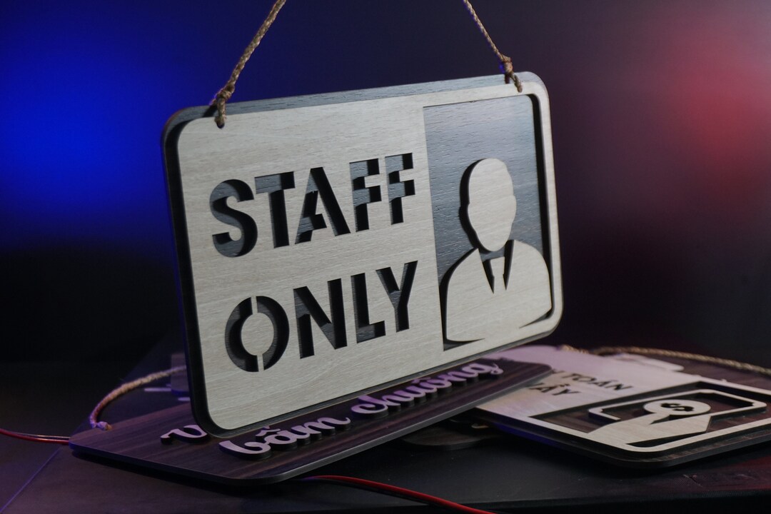 Wooden Staff Only Door Sign. Vintage British Railway Style. Handmade ...