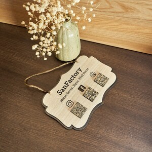 Wooden Custom QR Code , Personalized Business Social Media , Scan to ...