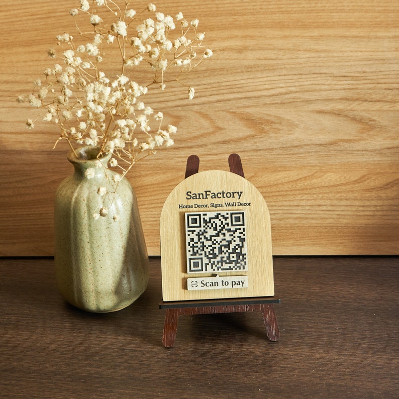 Wooden Custom QR Code , Personalized Business Social Media , Scan to ...