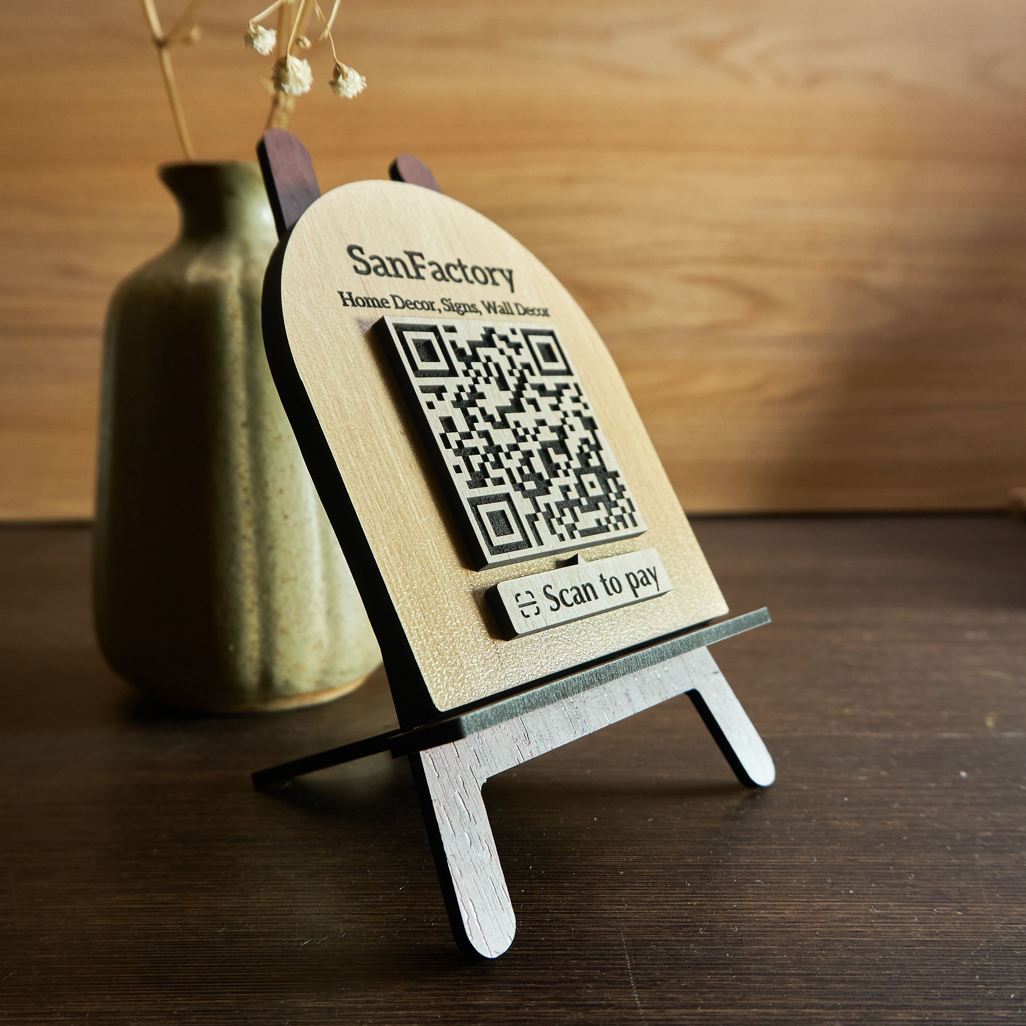 Wooden Custom QR Code Personalized Business Social Media - Etsy