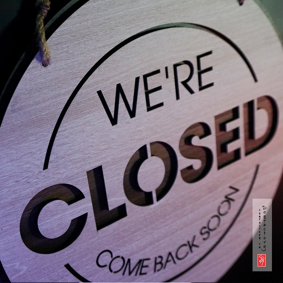Double Sided Wood Texture Open Closed for Business - Custom Boutique ...