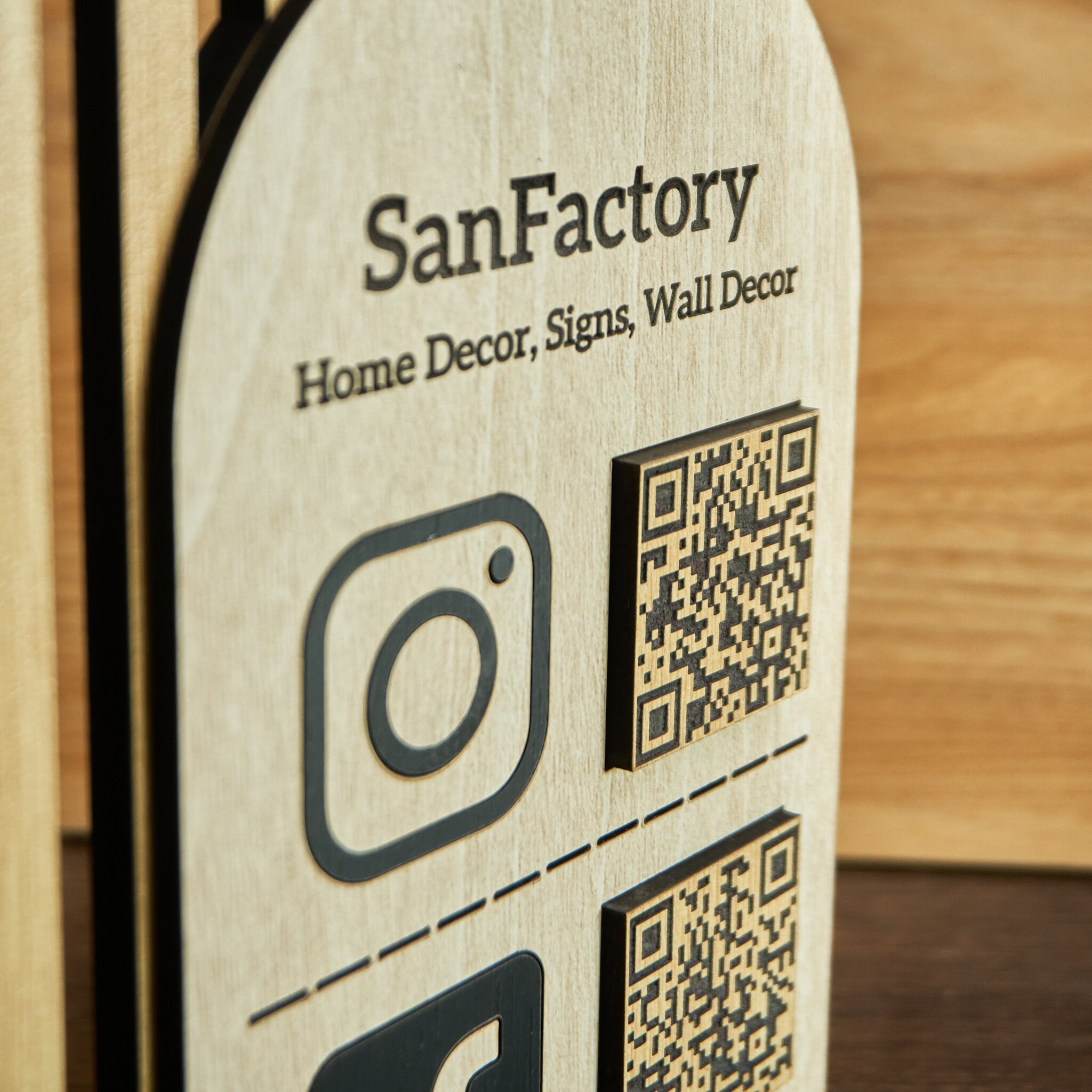 Wooden Custom QR Code Personalized Business Social Media - Etsy UK