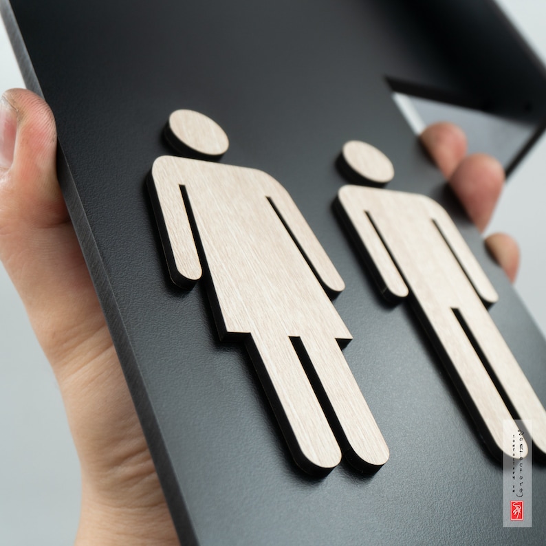 Restroom Door Signs , WC Symbols , Wooden Sign , Unisex Toilet ...