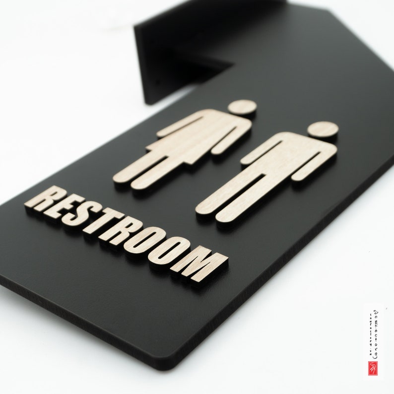 Restroom Door Signs , WC Symbols , Wooden Sign , Unisex Toilet ...