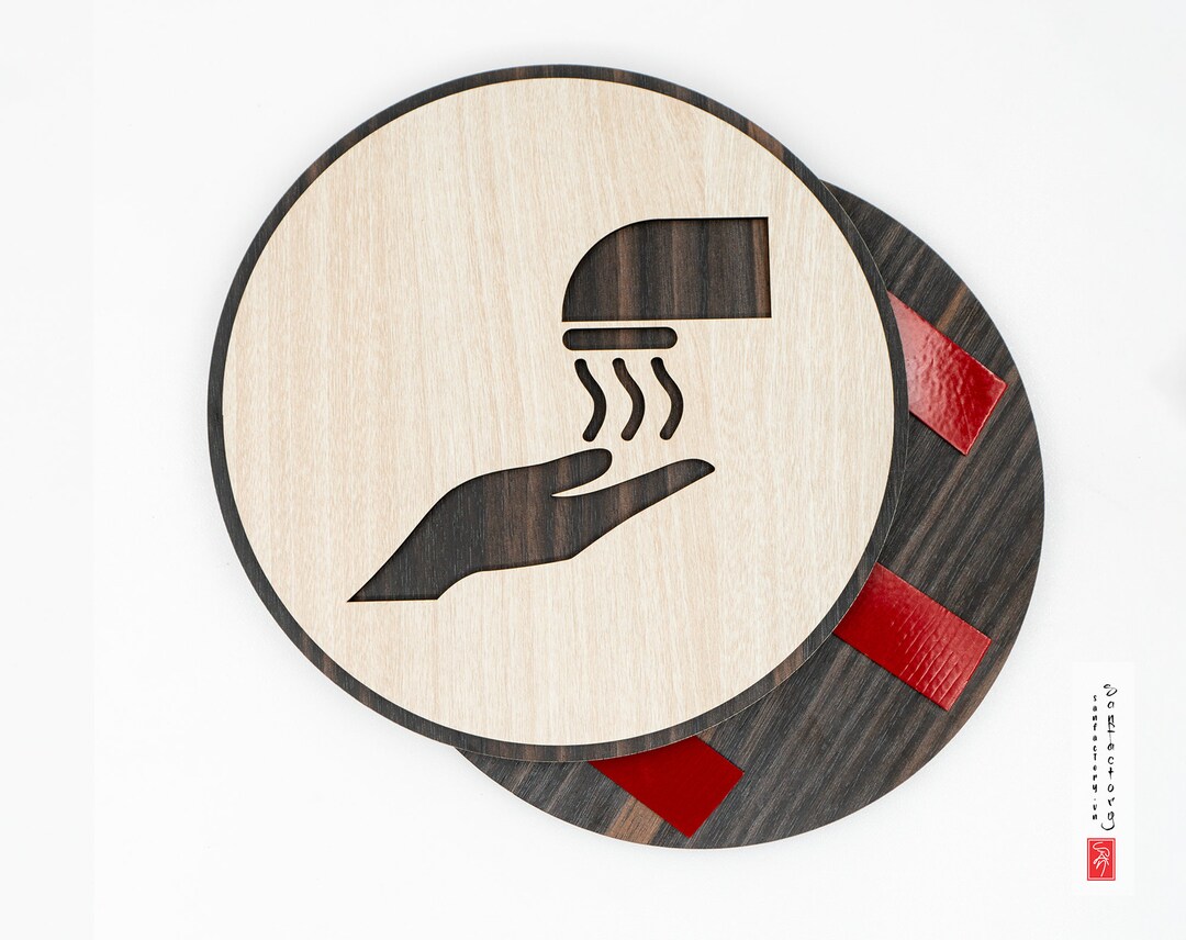 Hand Dryer Wooden Sign, Wash Your Hands Sign Vintage, Wipe Clean Sign ...