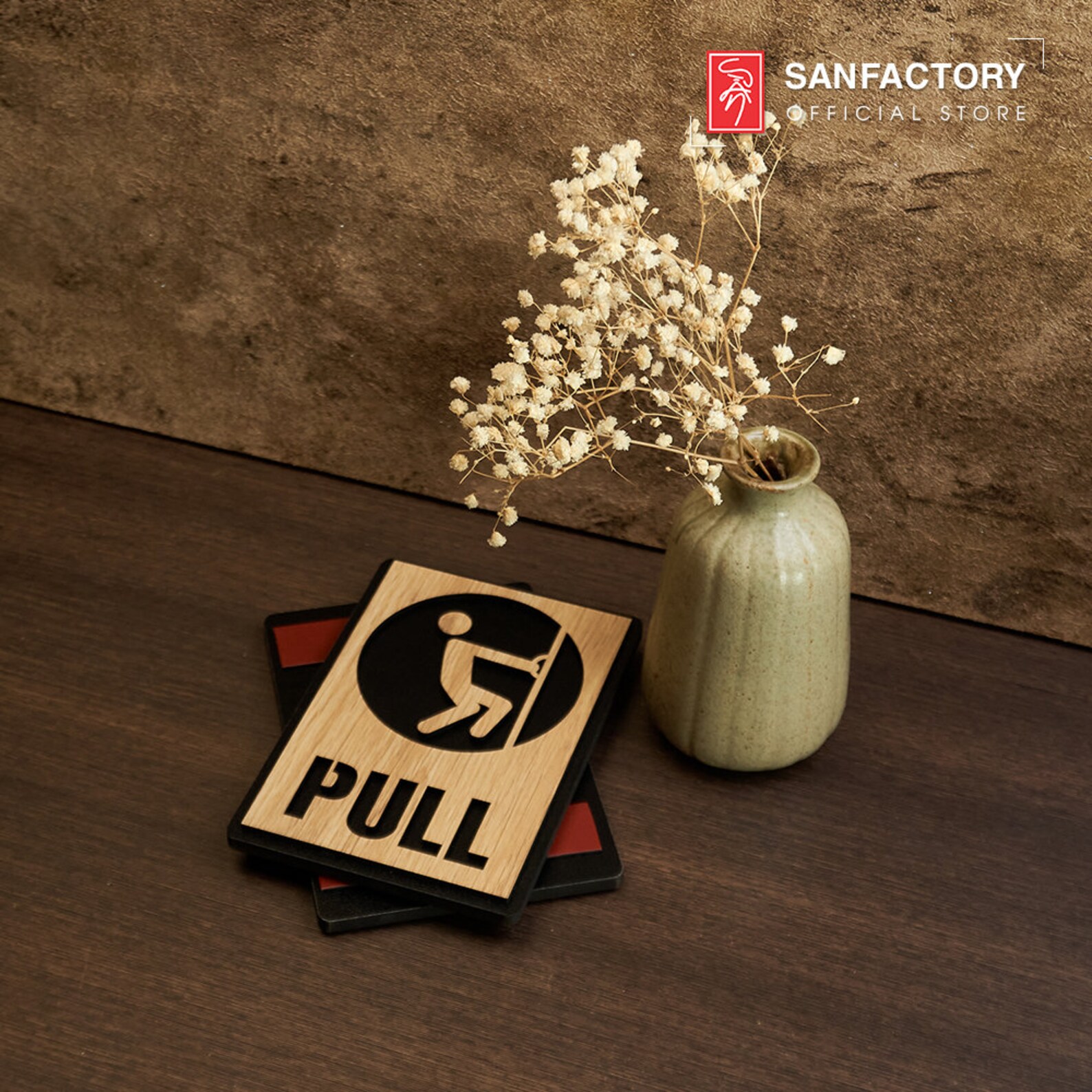 Stickers PUSH PULL Door Sign , Pull - Push Wooden Signs , Sign Symbol ...