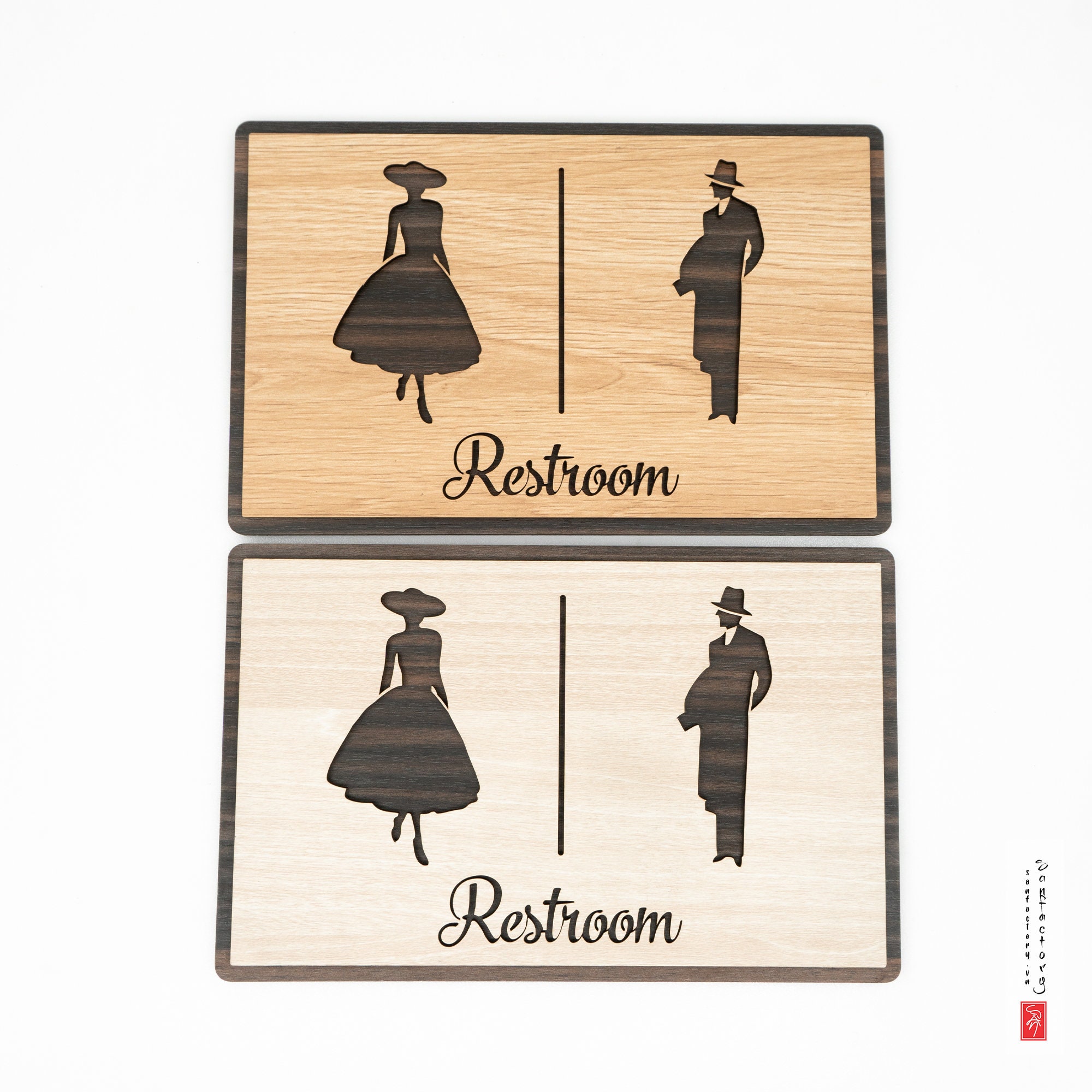 Restroom Wooden Vintage Sign, Toilet Door Sign, WC Sign, Restroom Door ...