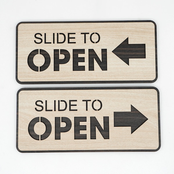 Slide to Open Door Sign - Etsy