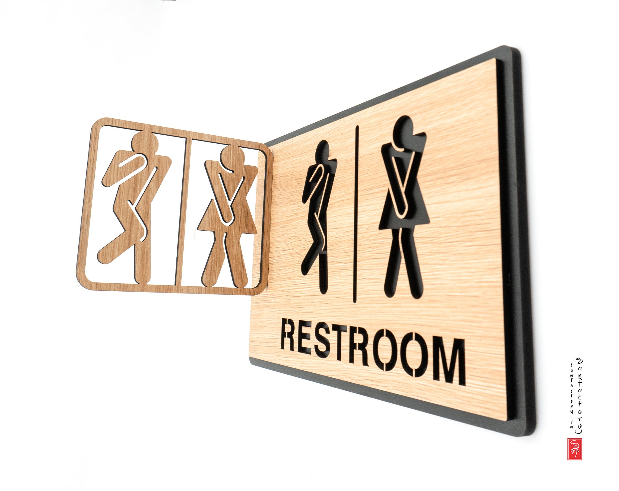Restroom Wooden Vintage Sign, Toilet Door Sign, WC Sign, Restroom Door ...