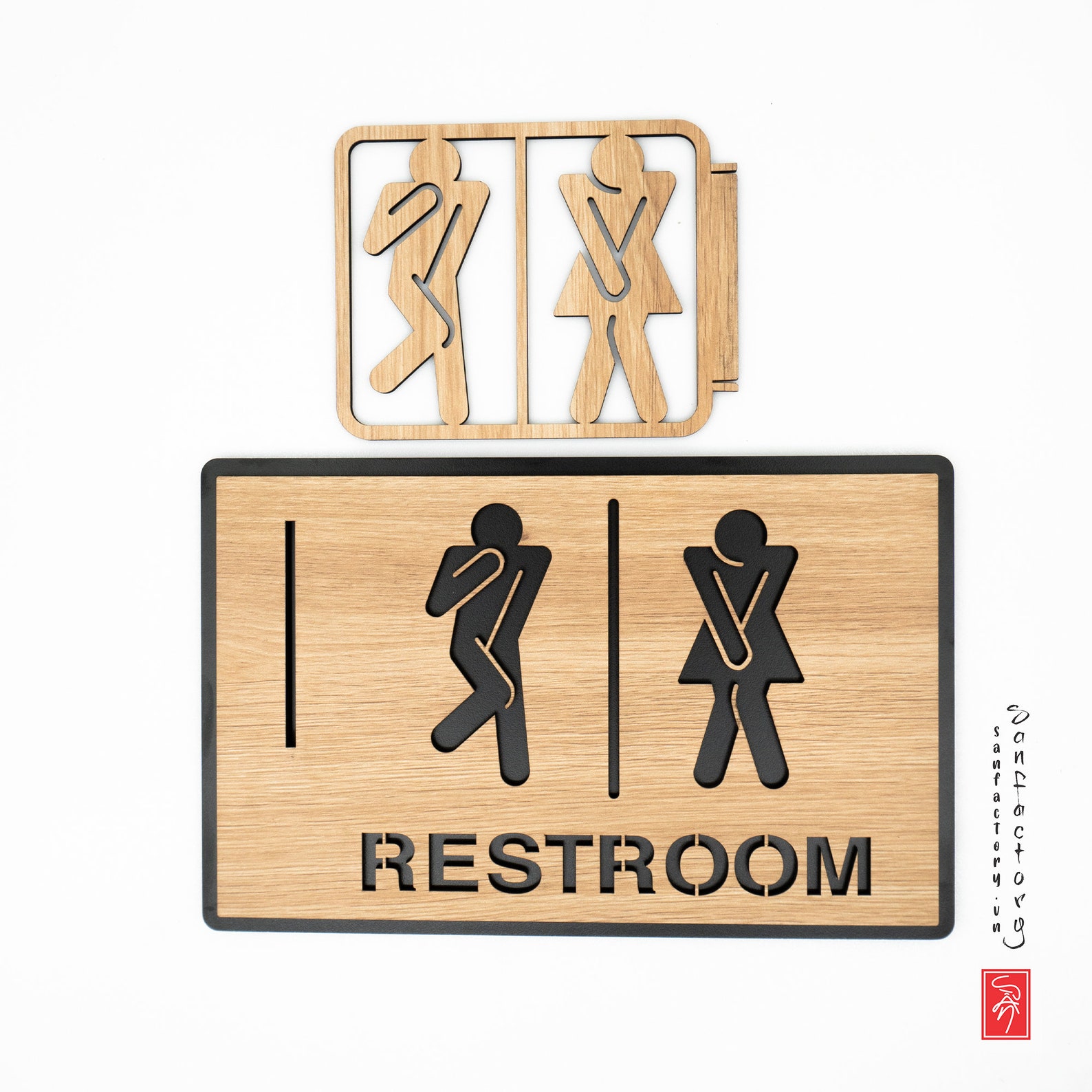Restroom Wooden Vintage Sign, Toilet Door Sign, WC Sign, Restroom Door ...