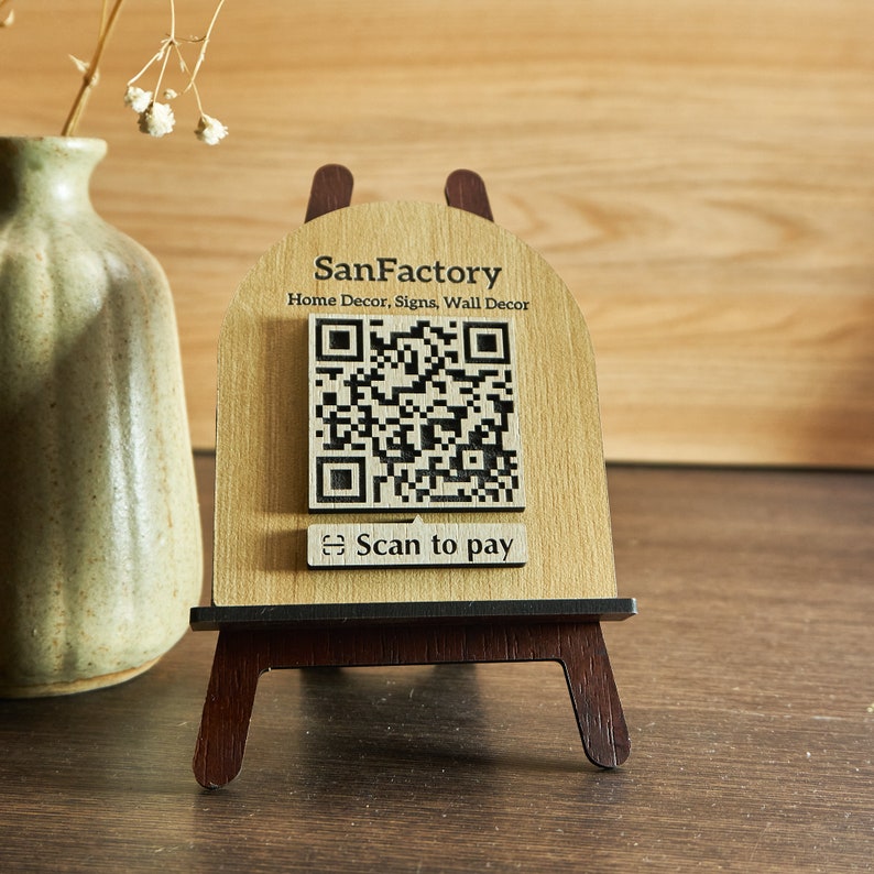 Wooden Custom QR Code , Personalized Business Social Media , Scan to ...
