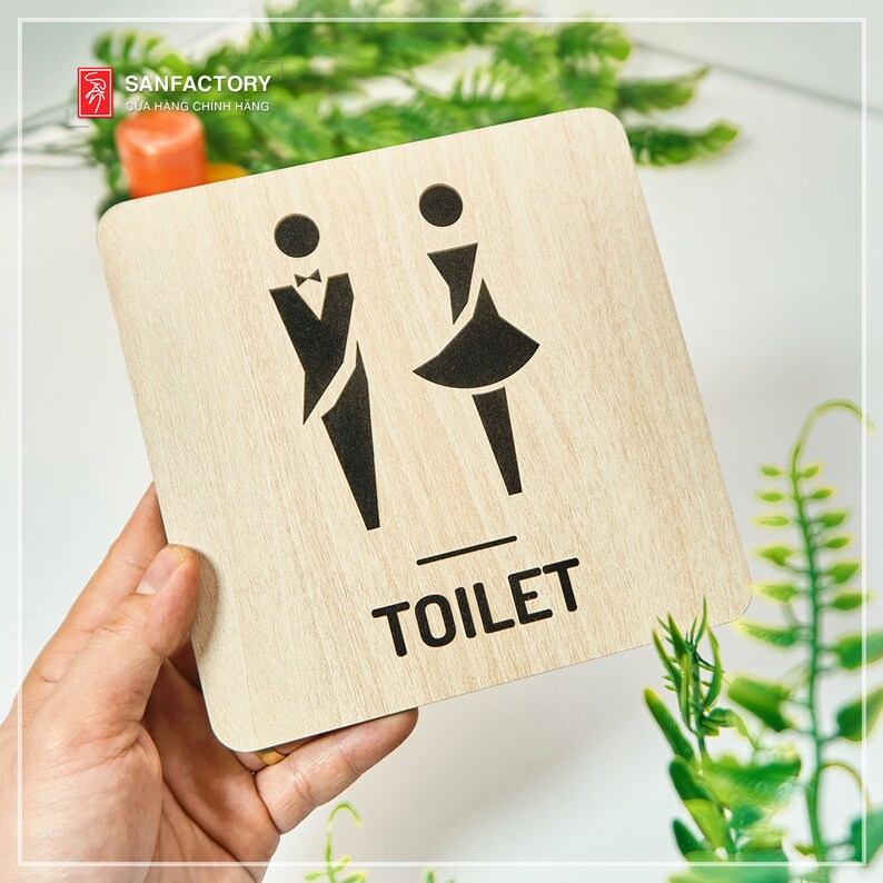 Wooden Restroom Sign – Elegant Design, High-quality Craftsmanship ...