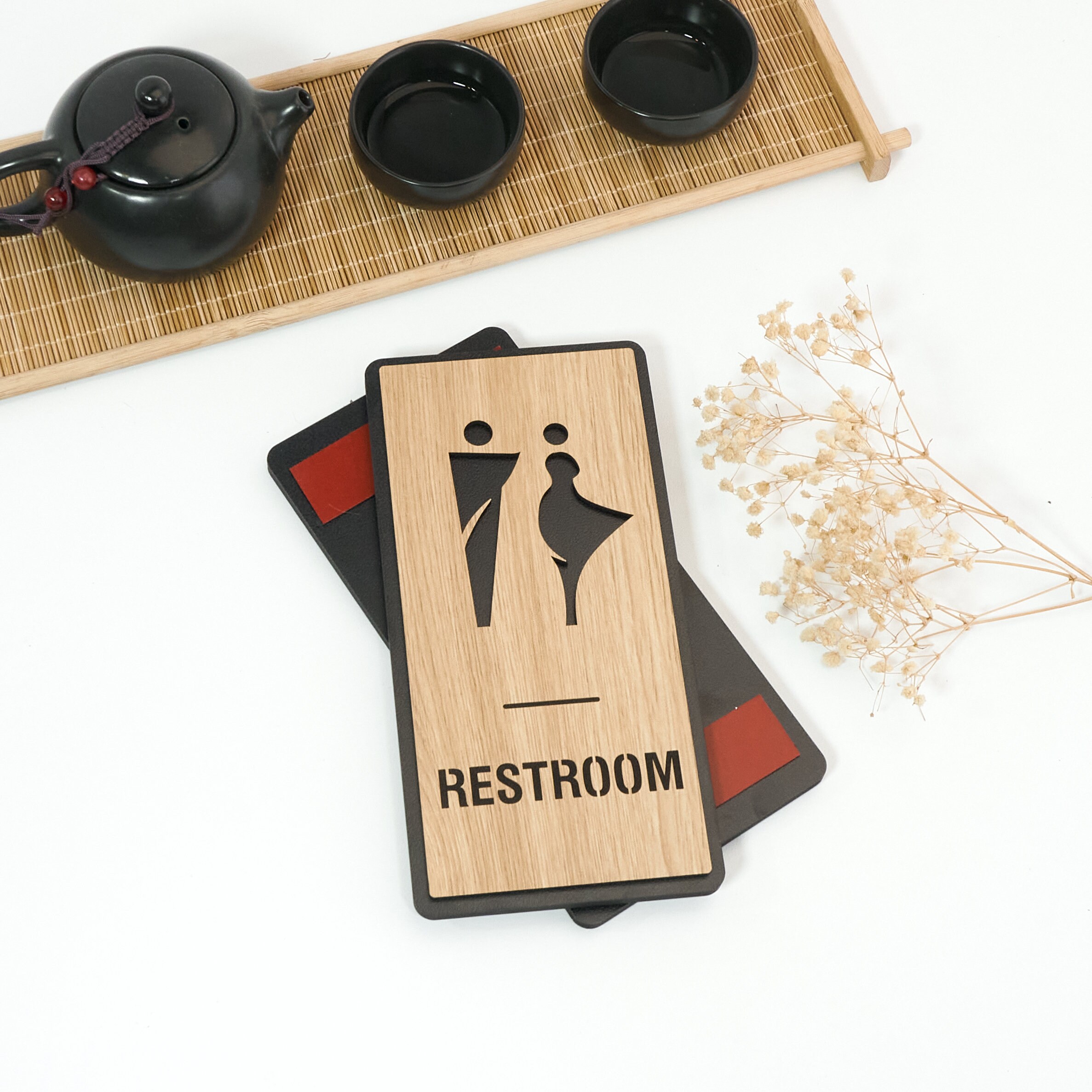 Restroom Door Sign, Unisex Toilet Door Sign, WC Sign, Restroom Decor ...