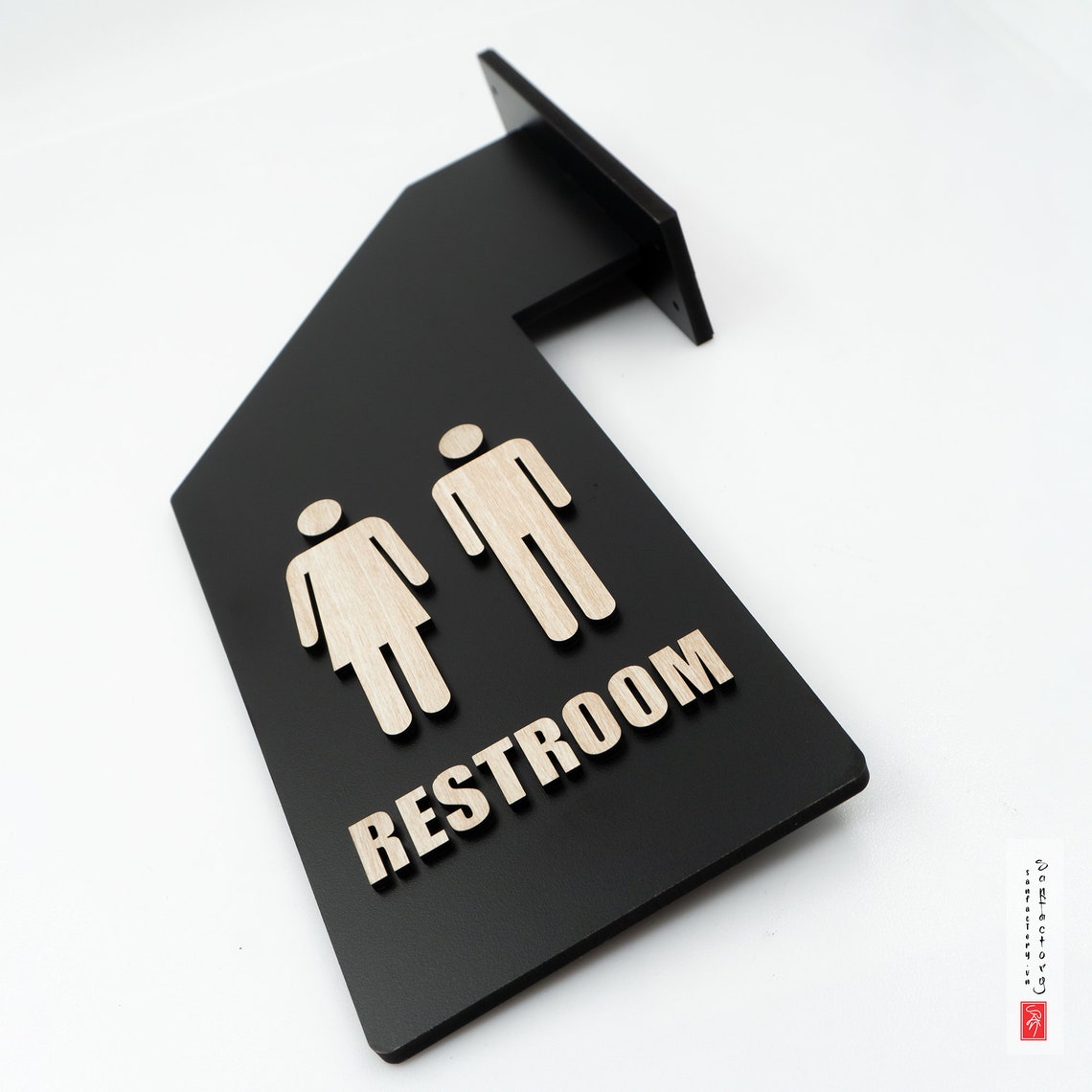 Restroom Door Signs , WC Symbols , Wooden Sign , Unisex Toilet ...