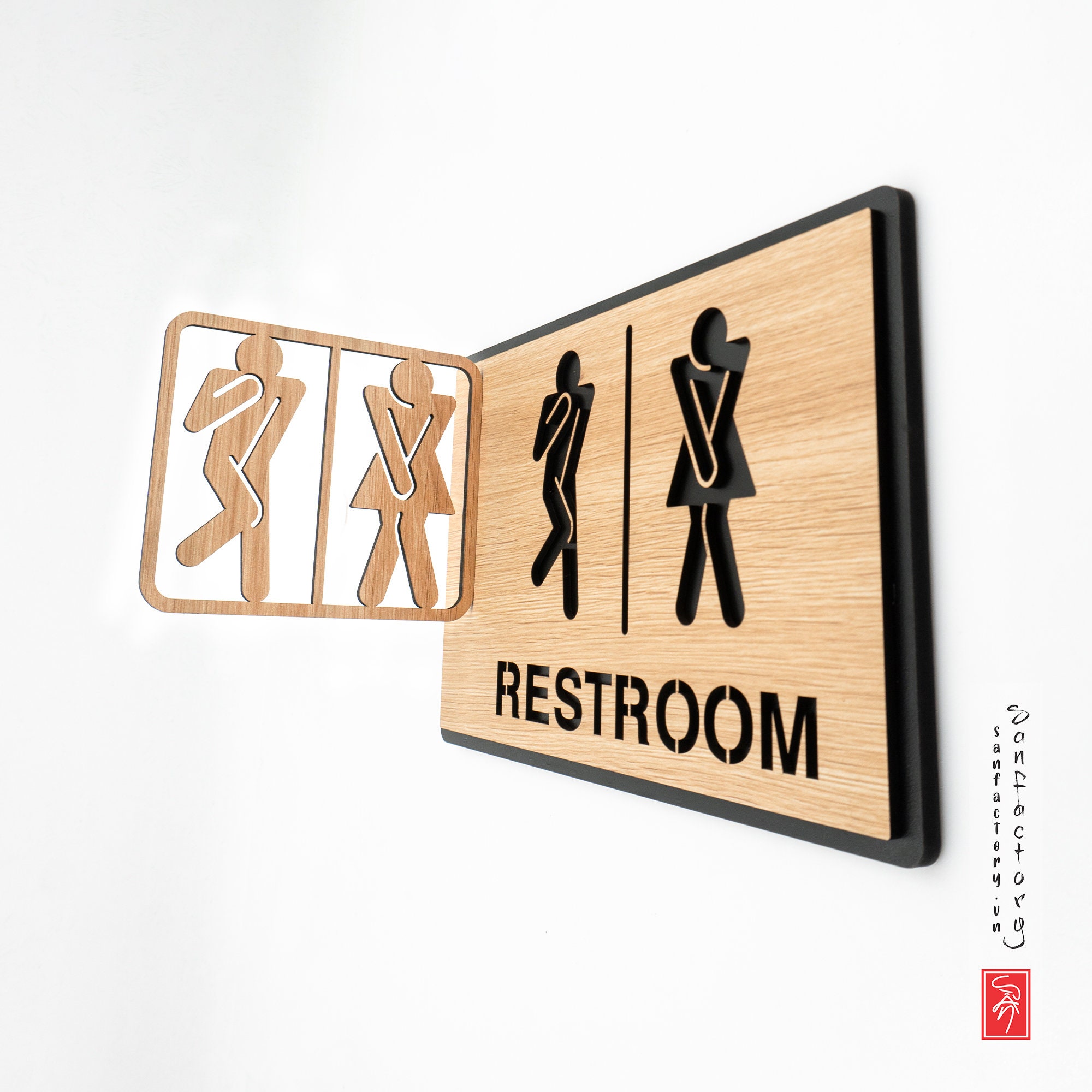 Restroom Wooden Vintage Sign, Toilet Door Sign, WC Sign, Restroom Door ...