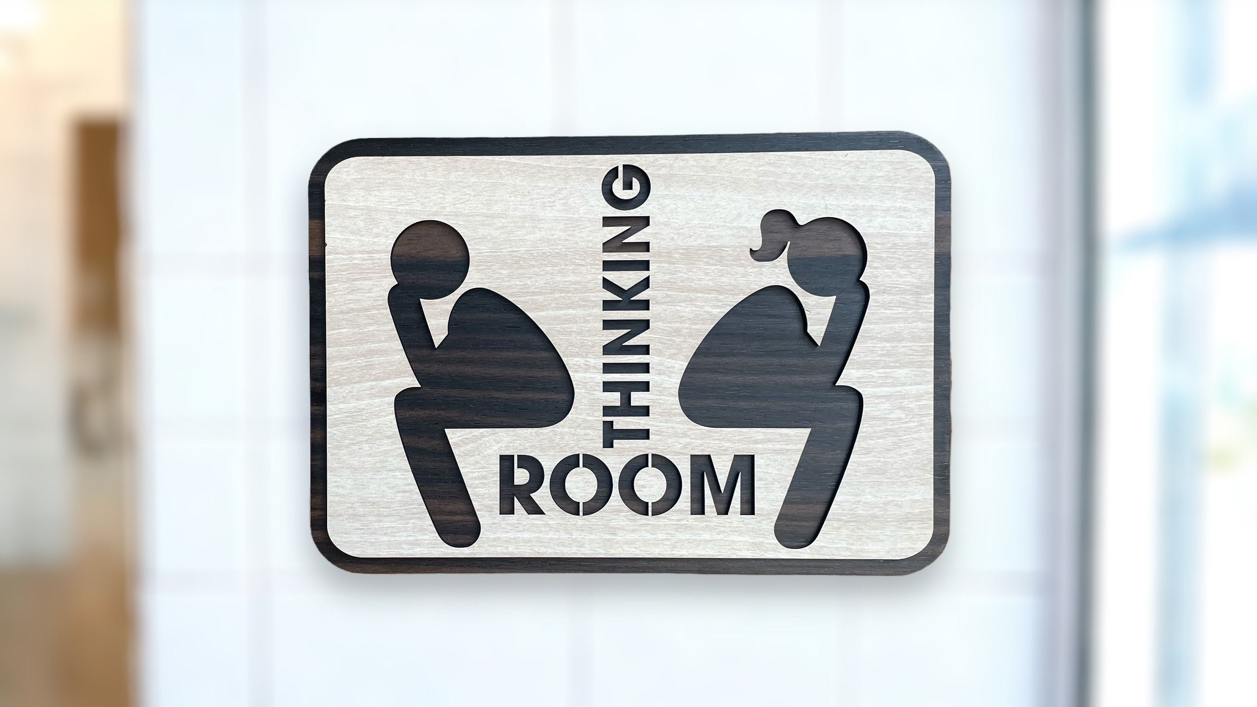 Thinking Room, Restroom Door Sign, WC Sign, Restroom Decor, Restroom ...