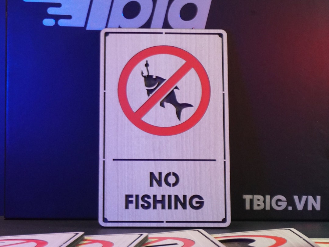 No Fishing Wooden Sign, No Fishing in Pond Yard Signs , Caution Lawn ...