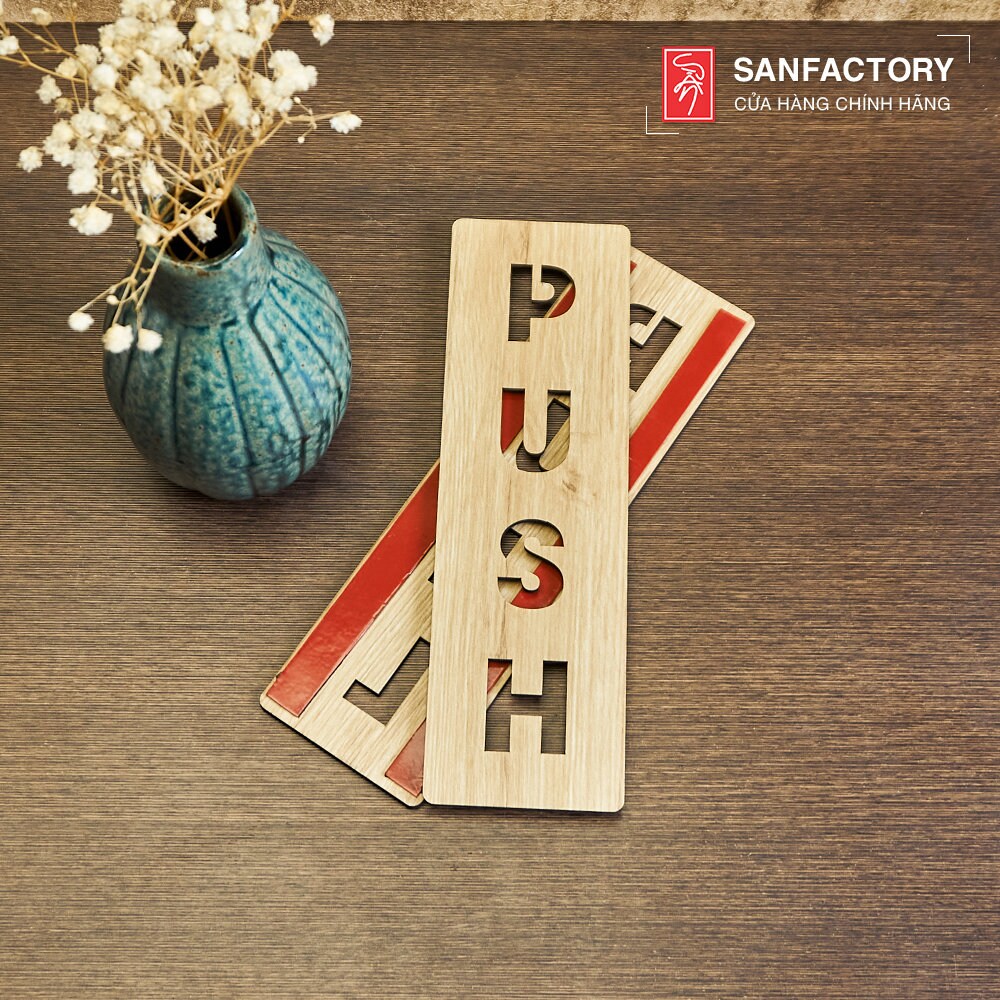Pull - Push Wooden Signs , Stickers PUSH PULL , Sign Symbol for Door ...