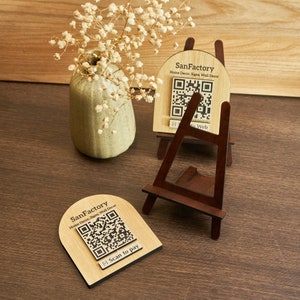 Wooden Custom QR Code , Personalized Business Social Media , Scan to ...