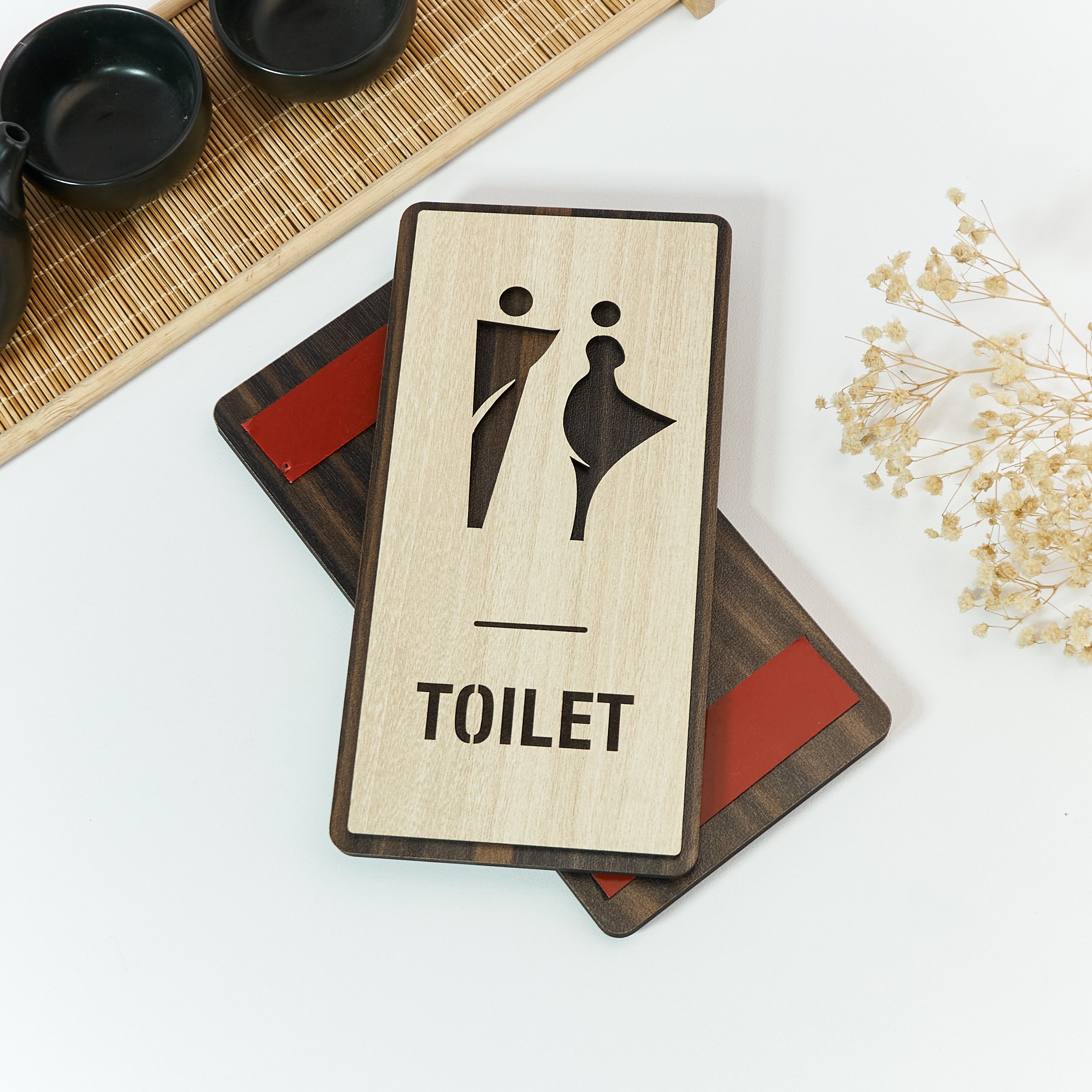Unisex Toilet Door Sign, WC Sign, Restroom Door Sign, Toilet Decor ...
