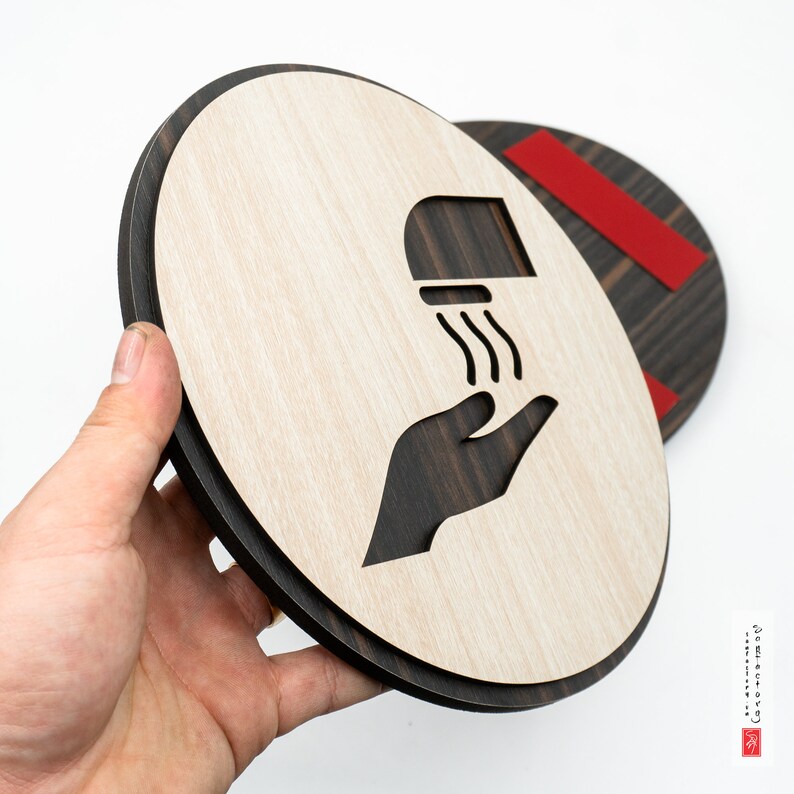 Hand Dryer Wooden Sign, Wash Your Hands Sign Vintage, Wipe Clean Sign ...