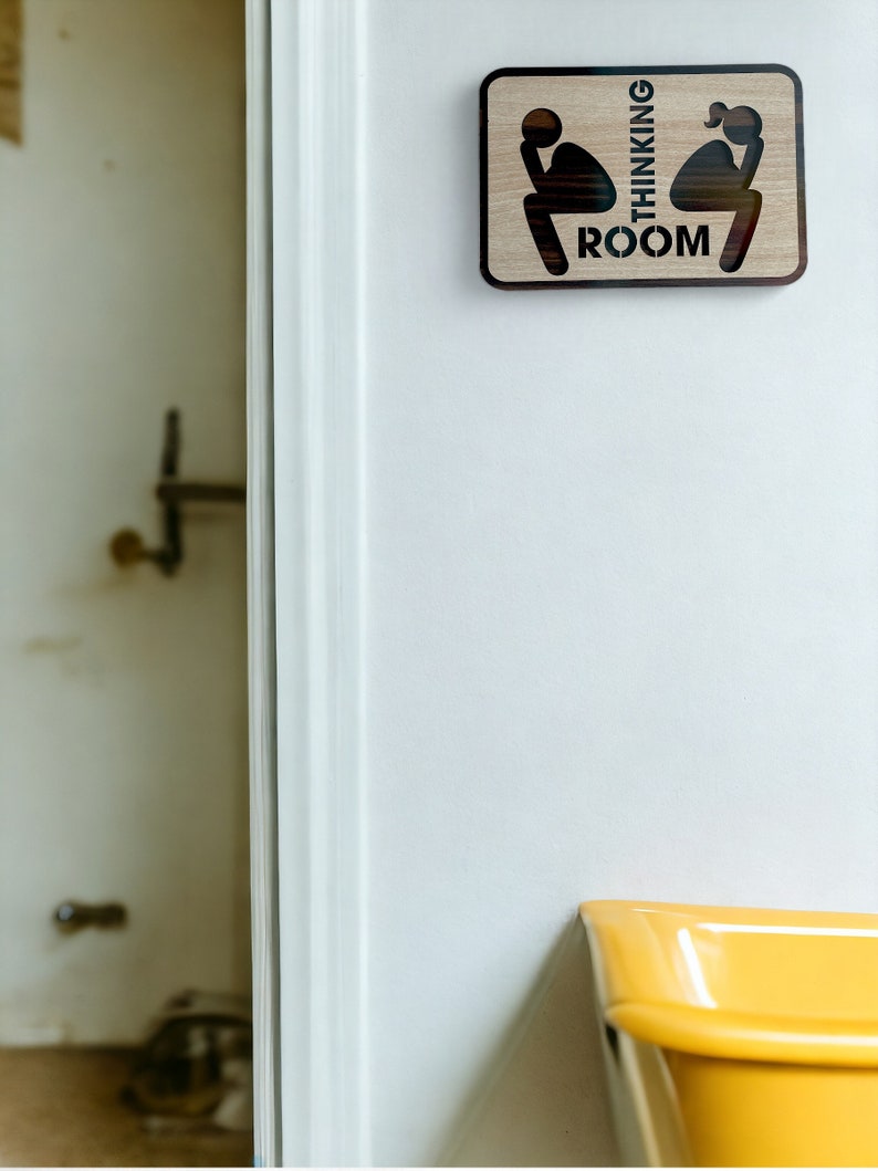 Thinking Room, Restroom Door Sign, WC Sign, Restroom Decor, Restroom ...