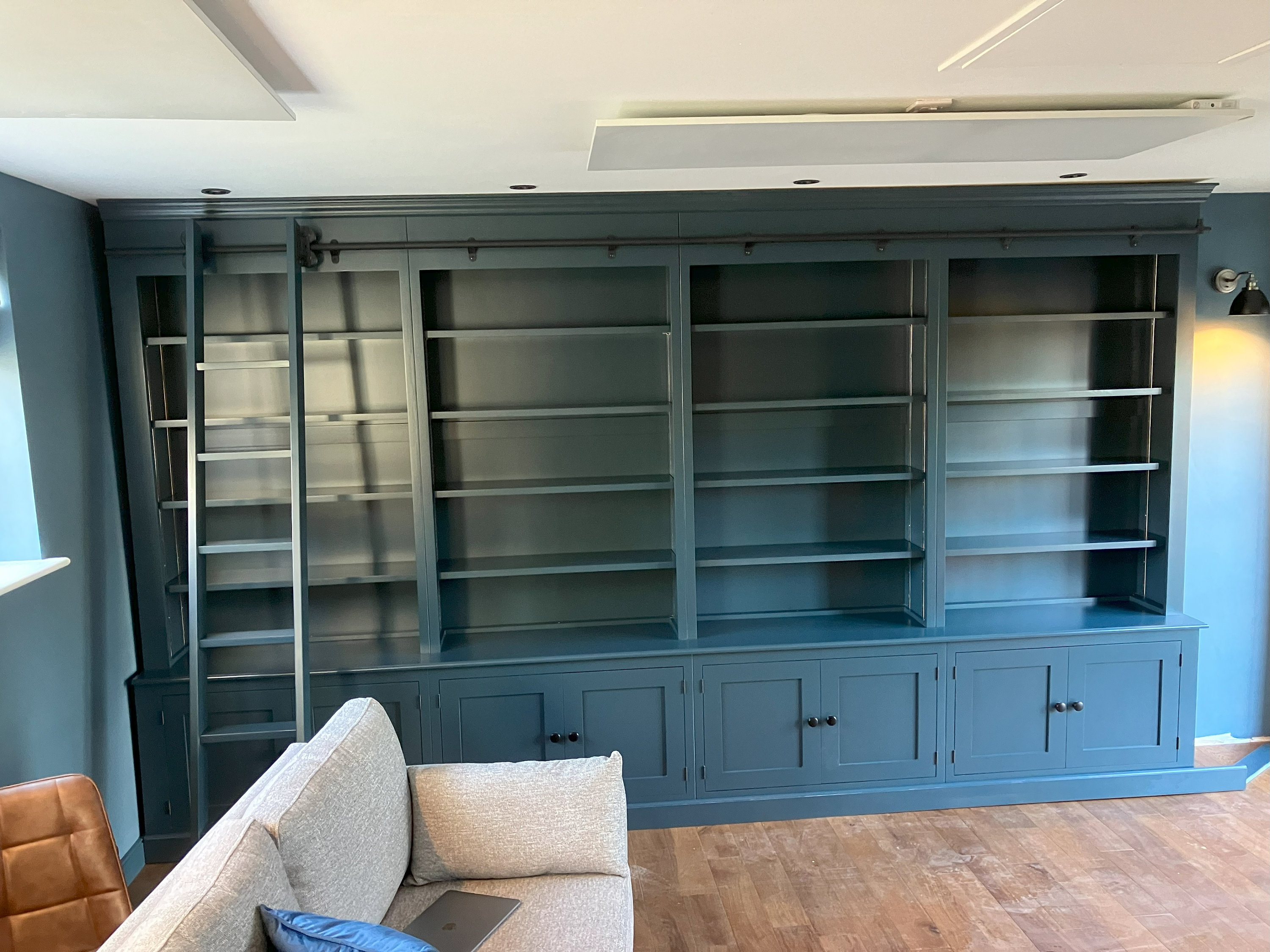 Bookcase Cupboard With 8 Doors, With Rolling Ladder System - Etsy