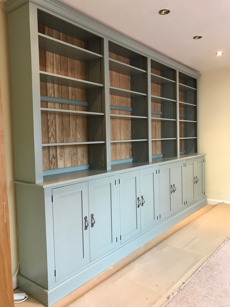 Bookcase Cupboard With 8 Doors and Oak T&G Backboards - Etsy