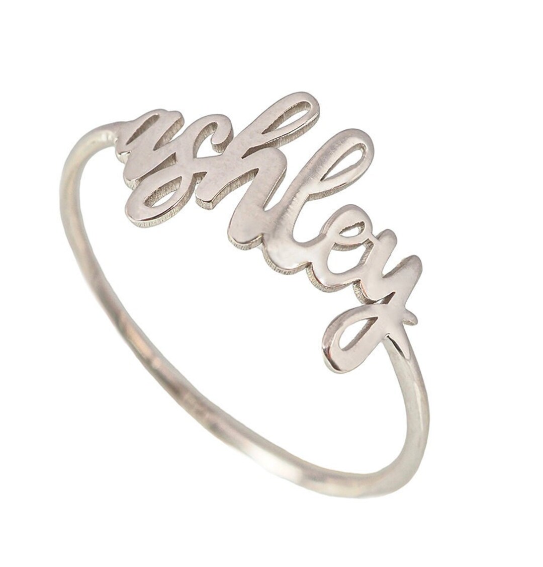 14k Gold Personalized Name Ring for Women, Delicate Gold Ring, Stunning ...