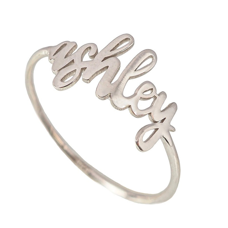 Cursive Name Ring - Etsy