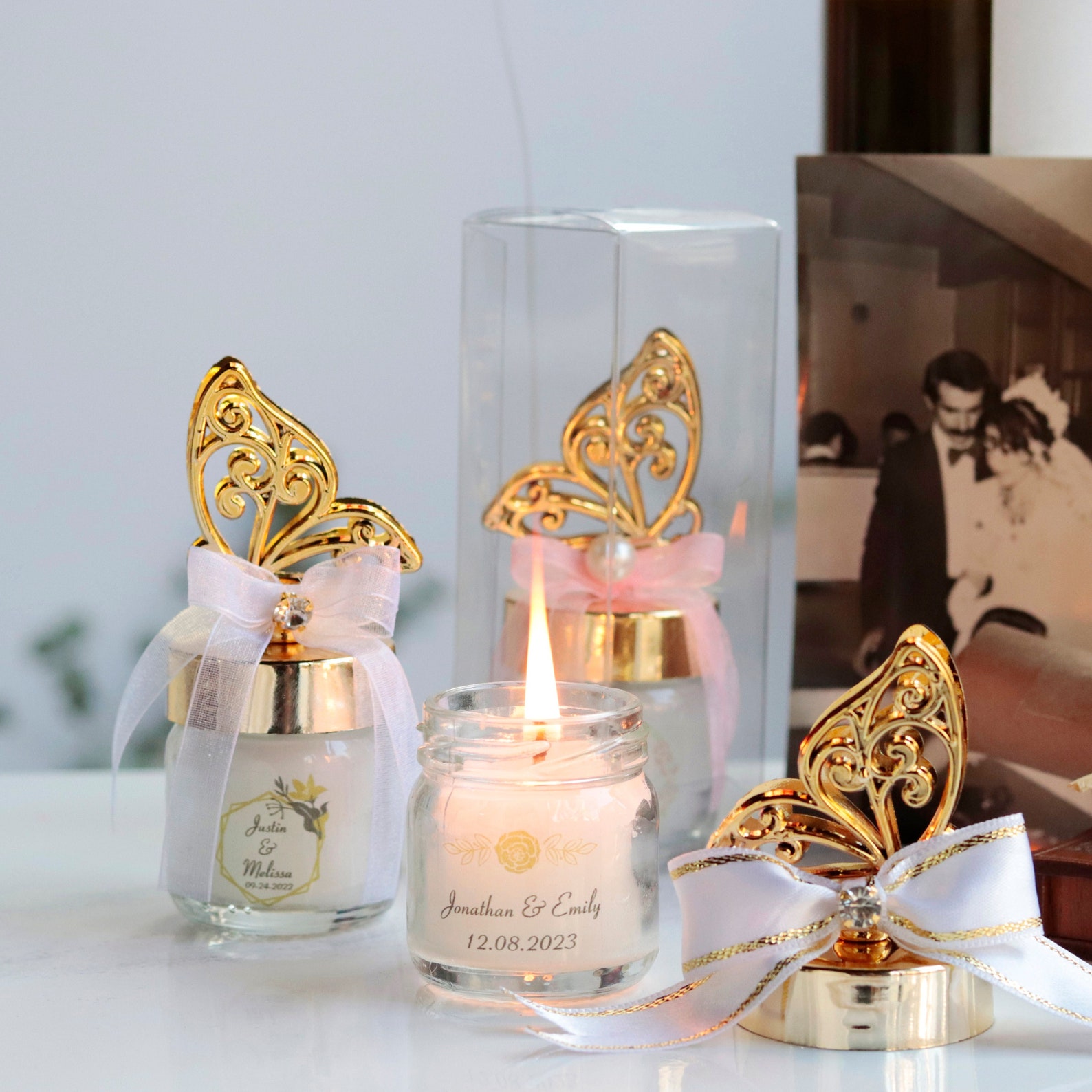 Luxury Baby Shower Favors Elegant Butterfly Lid Candles - Etsy