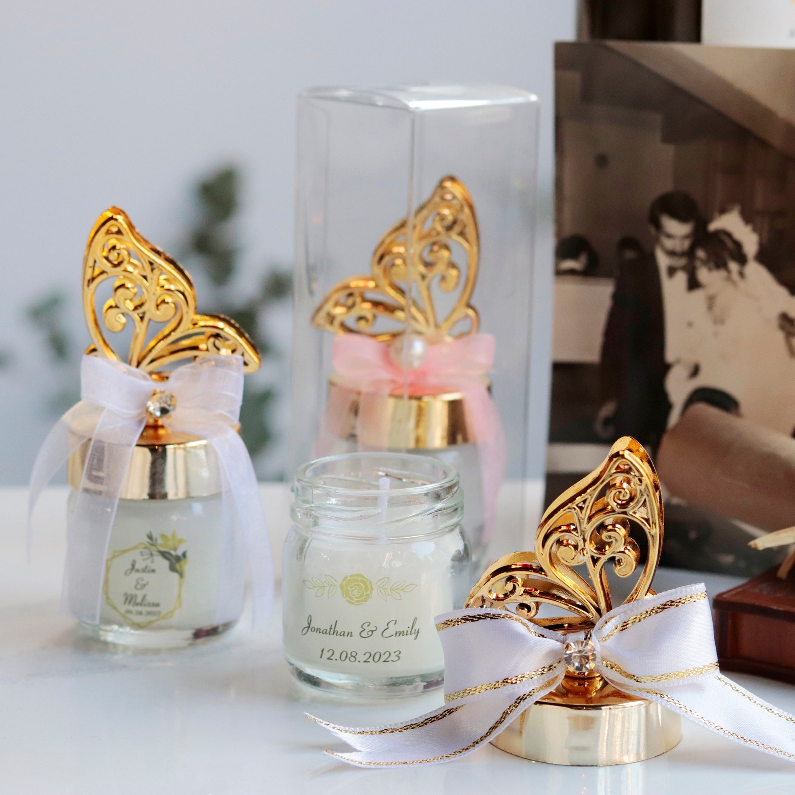 Luxury Baby Shower Favors | Elegant Butterfly Lid Candles | Unique ...