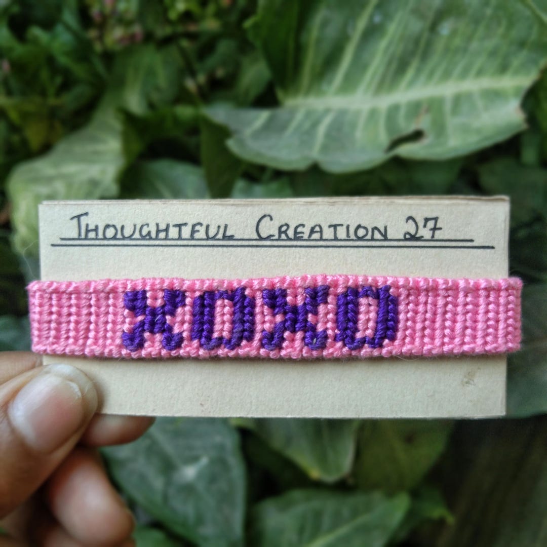XOXO Friendship Bracelet: Cotton Embroidery Thread, Adjustable Fit - Etsy